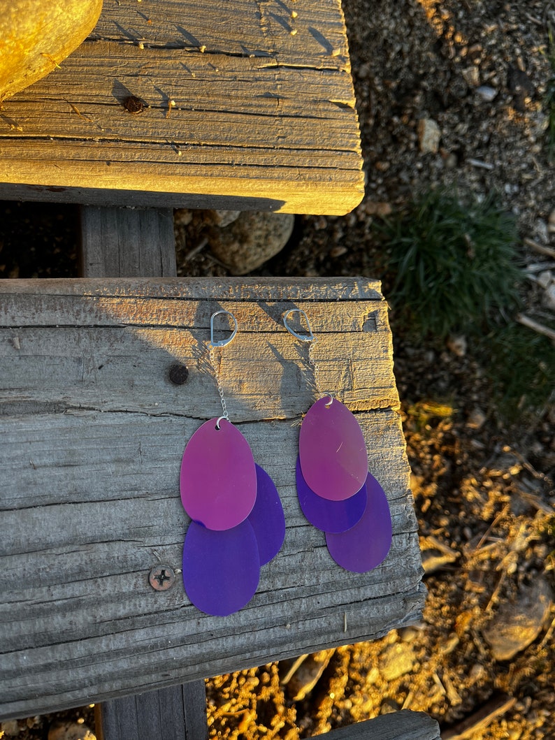 Purple Sequin Earrings - Etsy