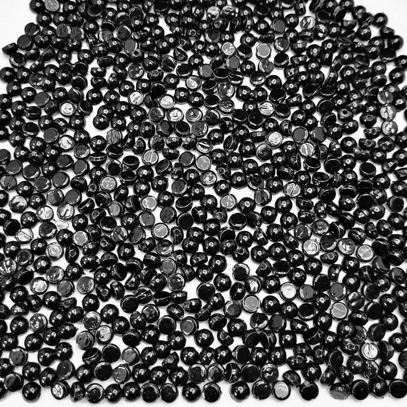 Black Half Cut Beads for Crafts and Embroidery Plastic Embellishments ...