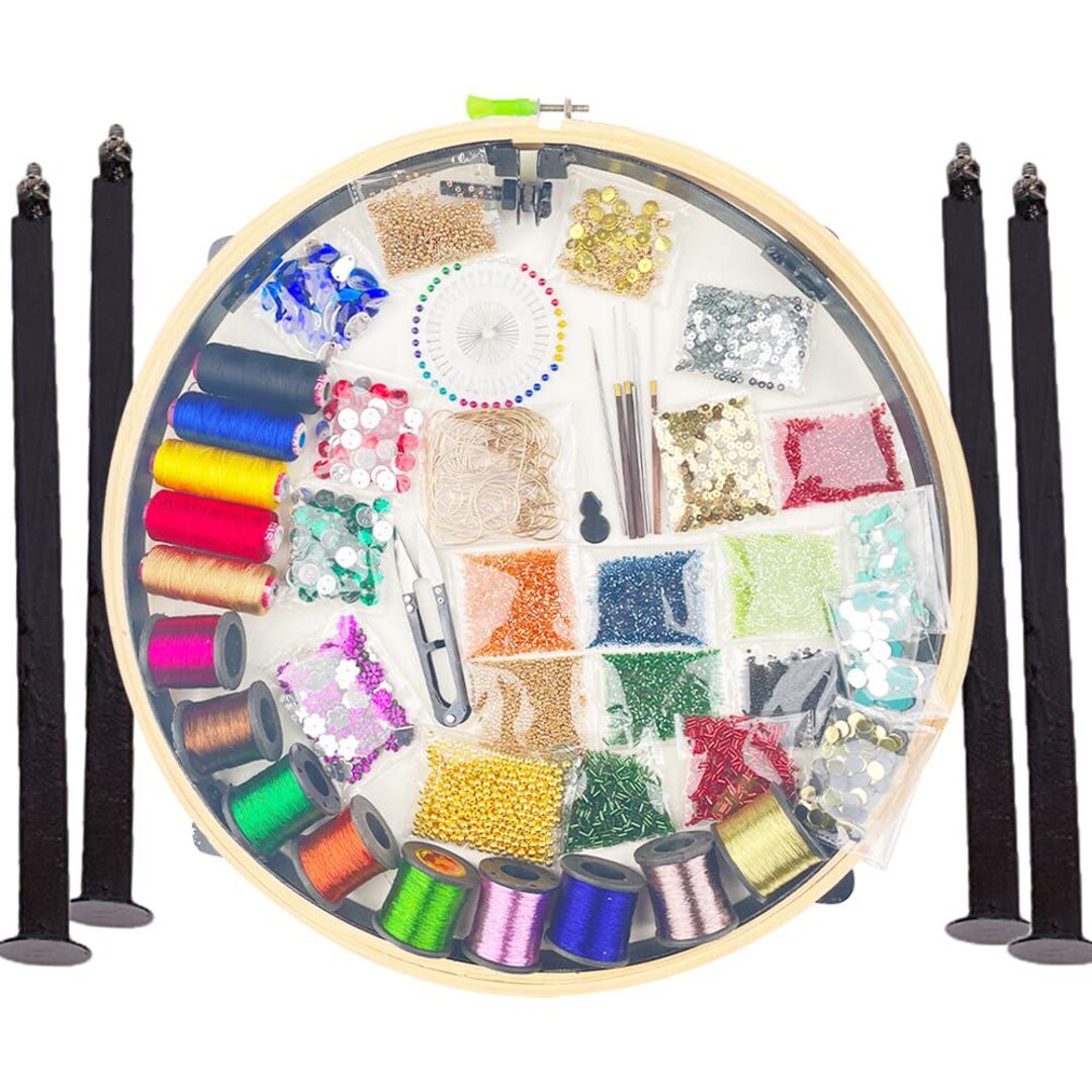 Aari Work Materials, Maggam Work Embroidery Combo Kit With 16 Inch Aari ...
