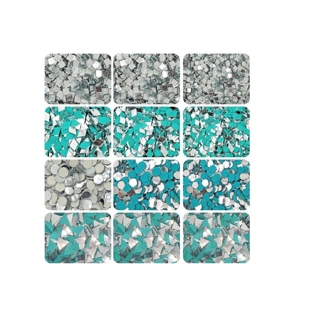 1180 Glass Pieces: Diamond, Square, Circle, Triangle - Lippan Art ...
