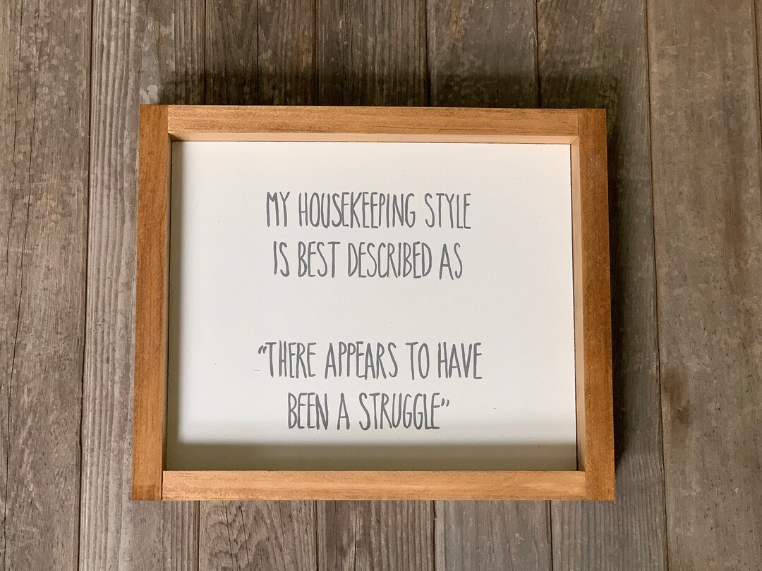 Drôle de ménage Citation Signe encadré Style de ferme Semble être une ...