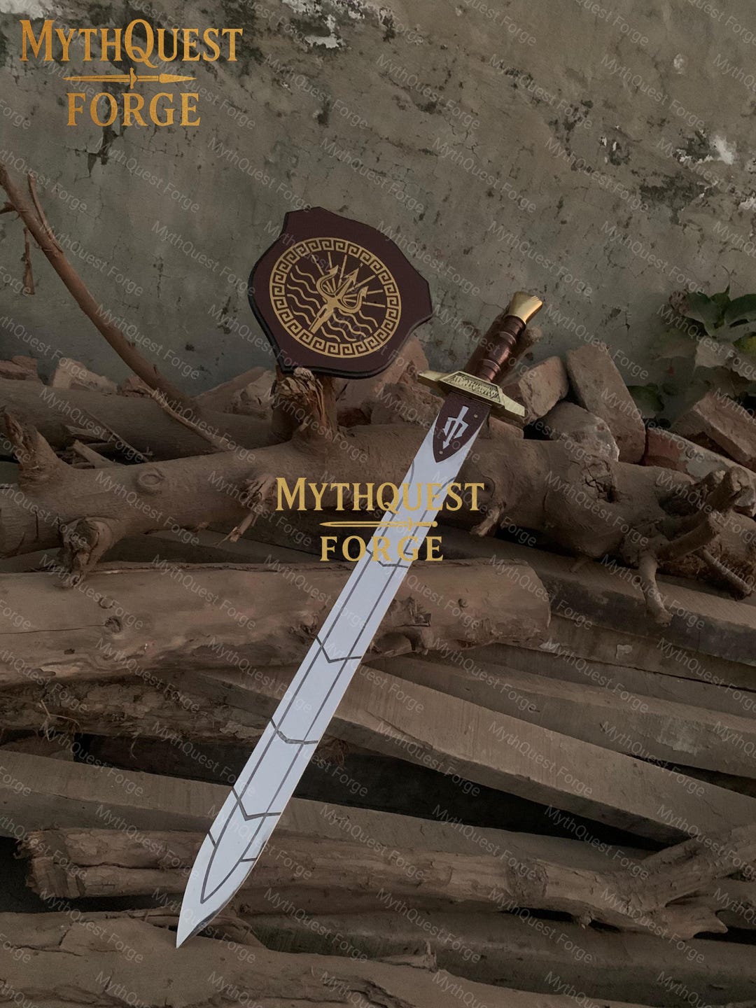 Handmade Percy Jackson Riptide Sword – Brass Hilt, High-polish Steel ...