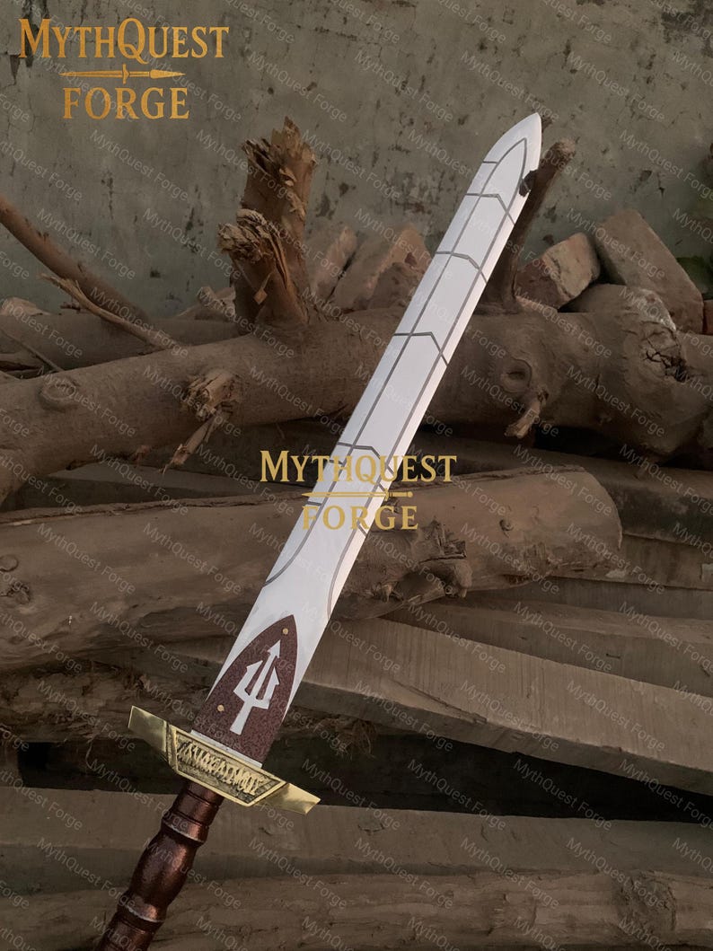 Handmade Percy Jackson Riptide Sword – Brass Hilt, High-polish Steel ...