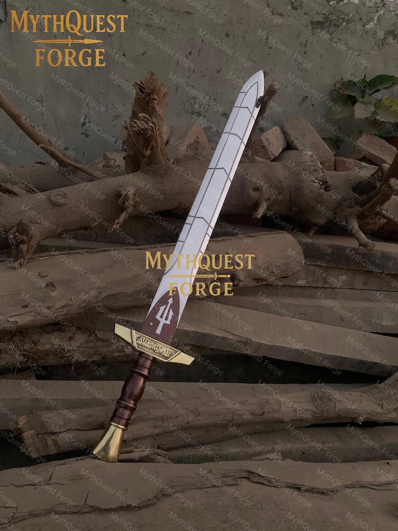Handmade Percy Jackson Riptide Sword – Brass Hilt, High-polish Steel ...