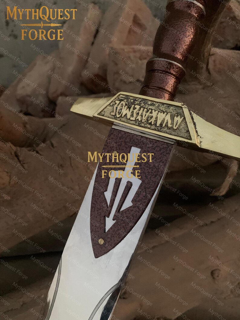 Handmade Percy Jackson Riptide Sword – Brass Hilt, High-polish Steel ...