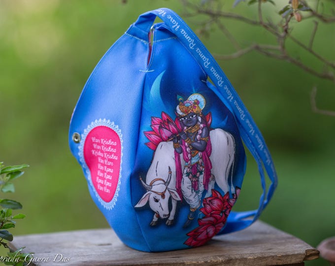 Prayer Bag Hand Painted Design -japa Mala Bag With Zip, Zippered ...