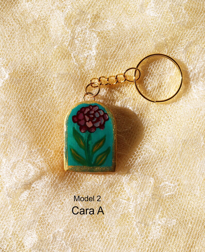 Reversible Hand-painted Keychain, 2-in-1 Landscape Art, Hand-modeled ...