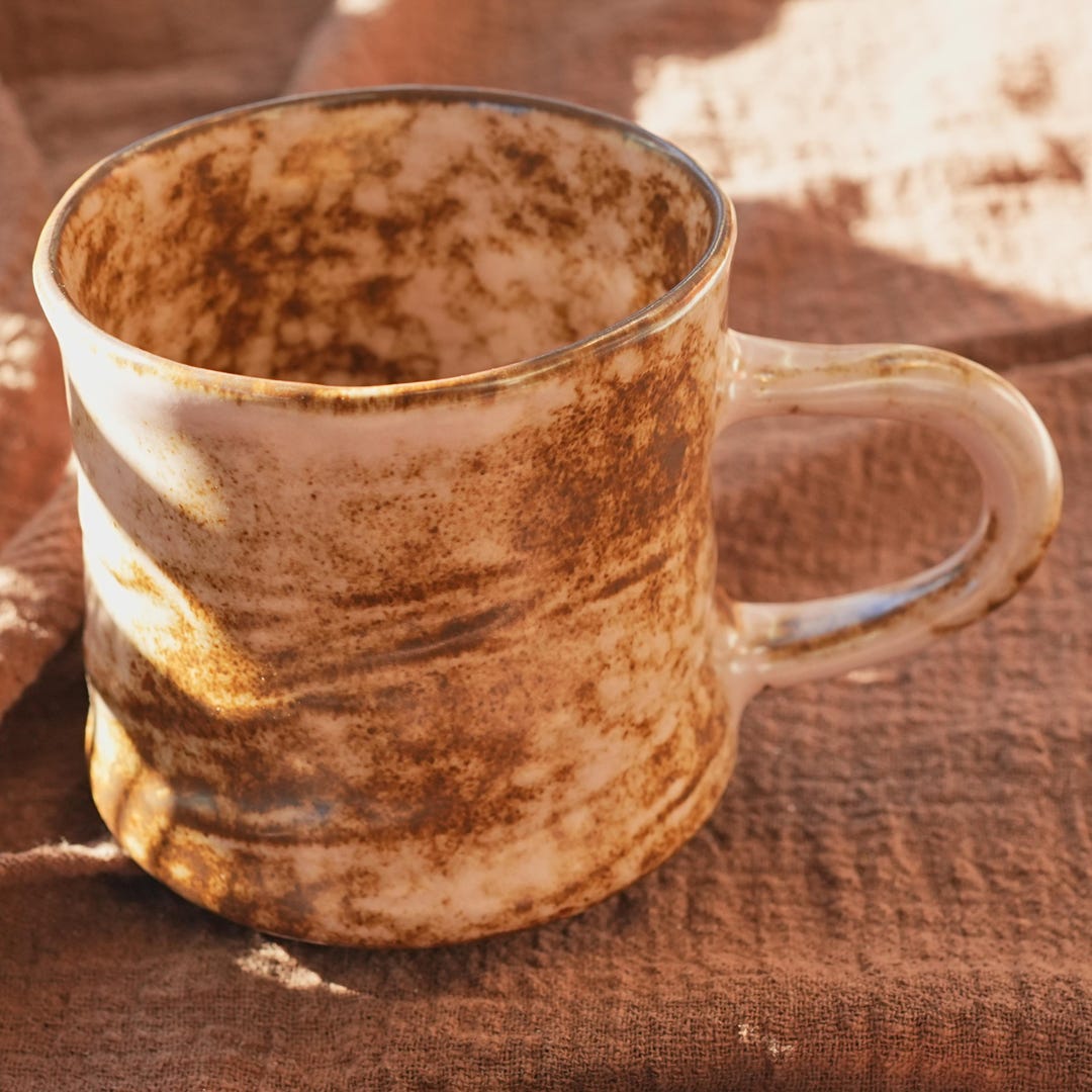 Handmade Ceramic Coffee Mug: Rustic Brown Stoneware Tea Cup, 300ml - Etsy