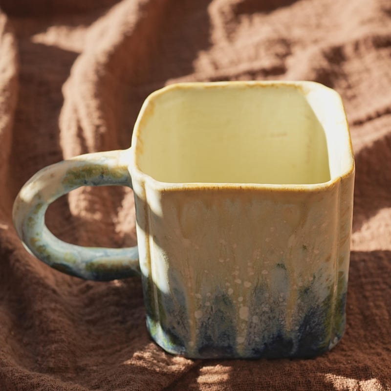 Square Clay Mug - Etsy
