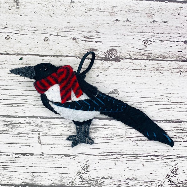 Magpie Ornament - Etsy
