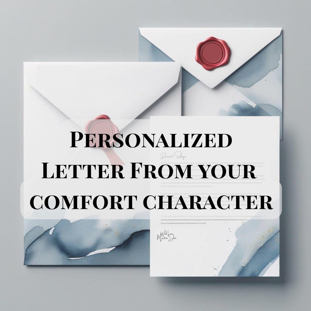Personalized Comfort Character Letter: Custom Fan Fiction (PDF Digital ...