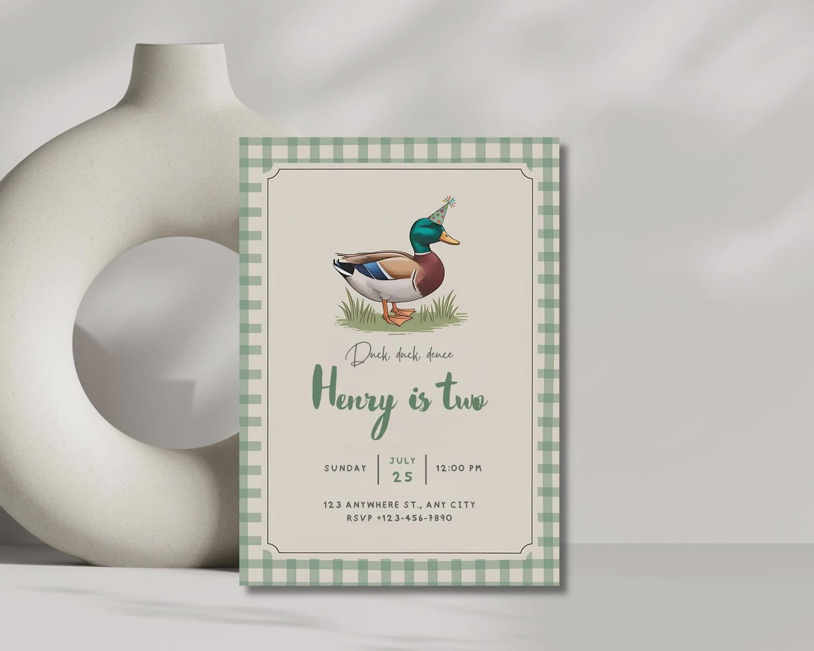 Duck Birthday Party Invitation Digital, 1st 2nd 3rd Boy Girl Invite ...