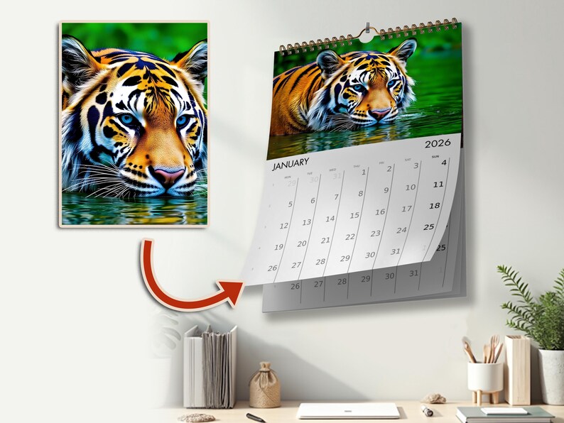 Large 2026 Wildlife Wall Calendar, Animal Photography, Personalized ...