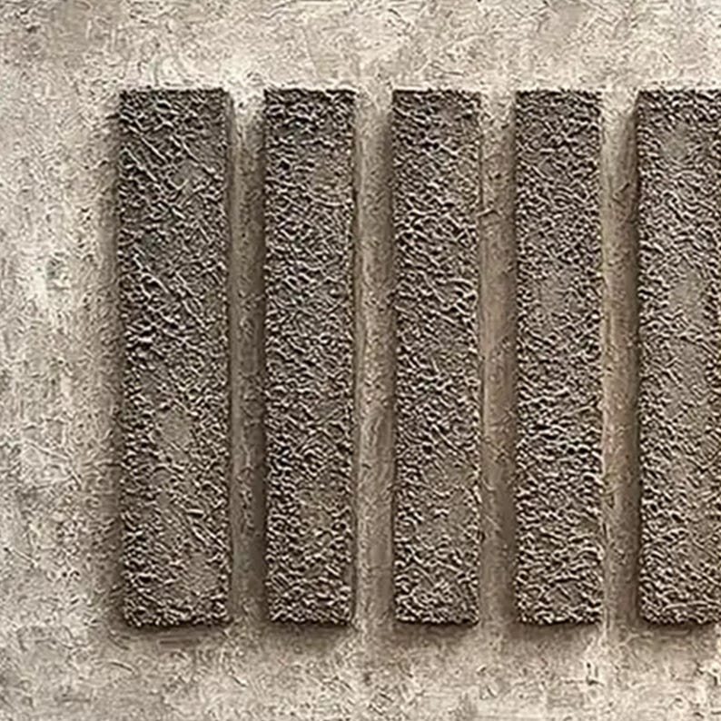 Textured Neutral Abstract Canvas Art, Geometric Impasto Sculpture ...