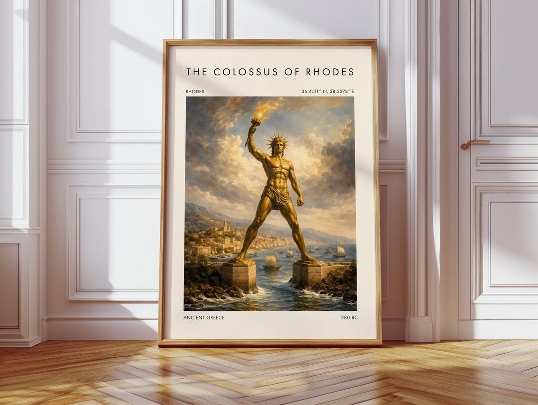 Colossus of Rhodes Inspired DIGITAL Poster | Ancient Greek Art ...