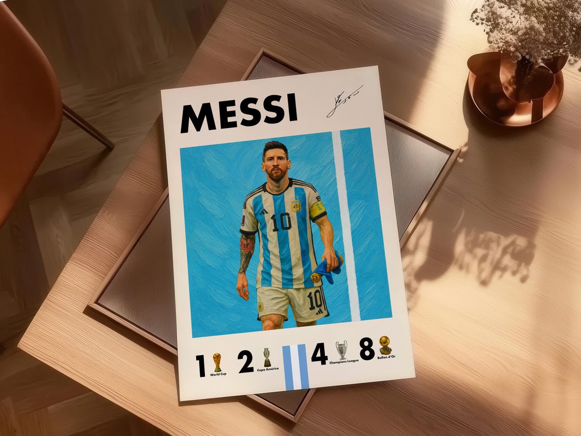 Lionel Messi DIGITAL Poster | World Cup Champion | Argentina Captain ...
