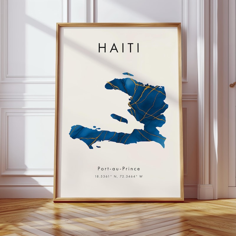 Haitian Map Art Decor - Etsy