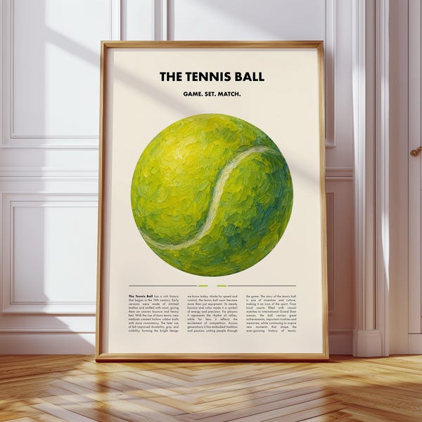 Retro Tennis Ball Art - Etsy UK