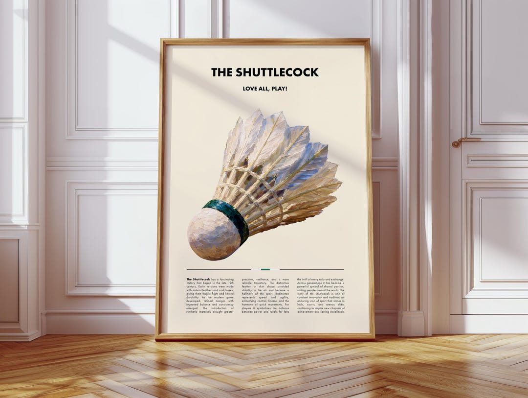 Shuttlecock DIGITAL Poster | Vintage Style Badminton Art Print | Sports ...