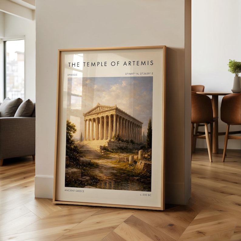 Temple of Artemis Inspired PRINTED Poster | Ancient Greek Art | Culture ...