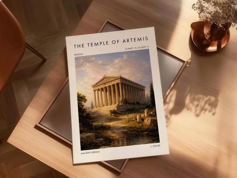 Temple of Artemis Inspired PRINTED Poster | Ancient Greek Art | Culture ...