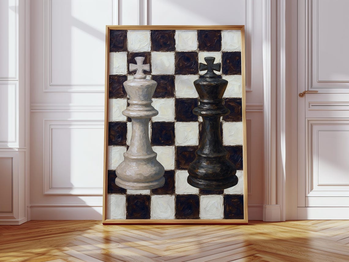 Chess King DIGITAL Poster | Chess King Wall Art Print | Vintage Chess ...