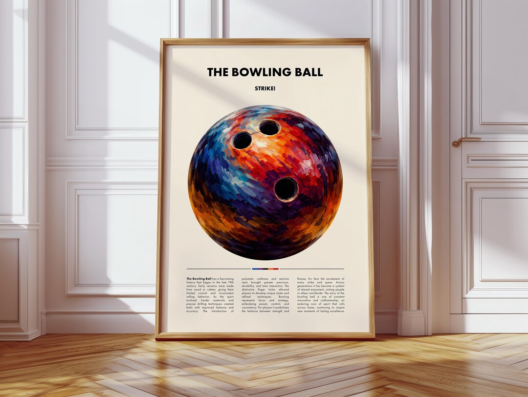 Bowling Ball DIGITAL Poster | Vintage Style Bowling Art Print | Sports ...