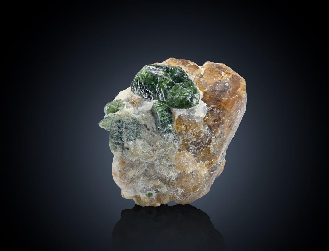 Diopside Crystal on Matrix, Badakhshan Province, Afghanistan; 35 Grams ...