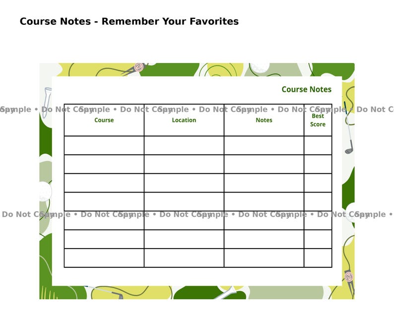 Reusable Scorecard | Printable Golf Score Tracker | 18-hole Scorecard ...