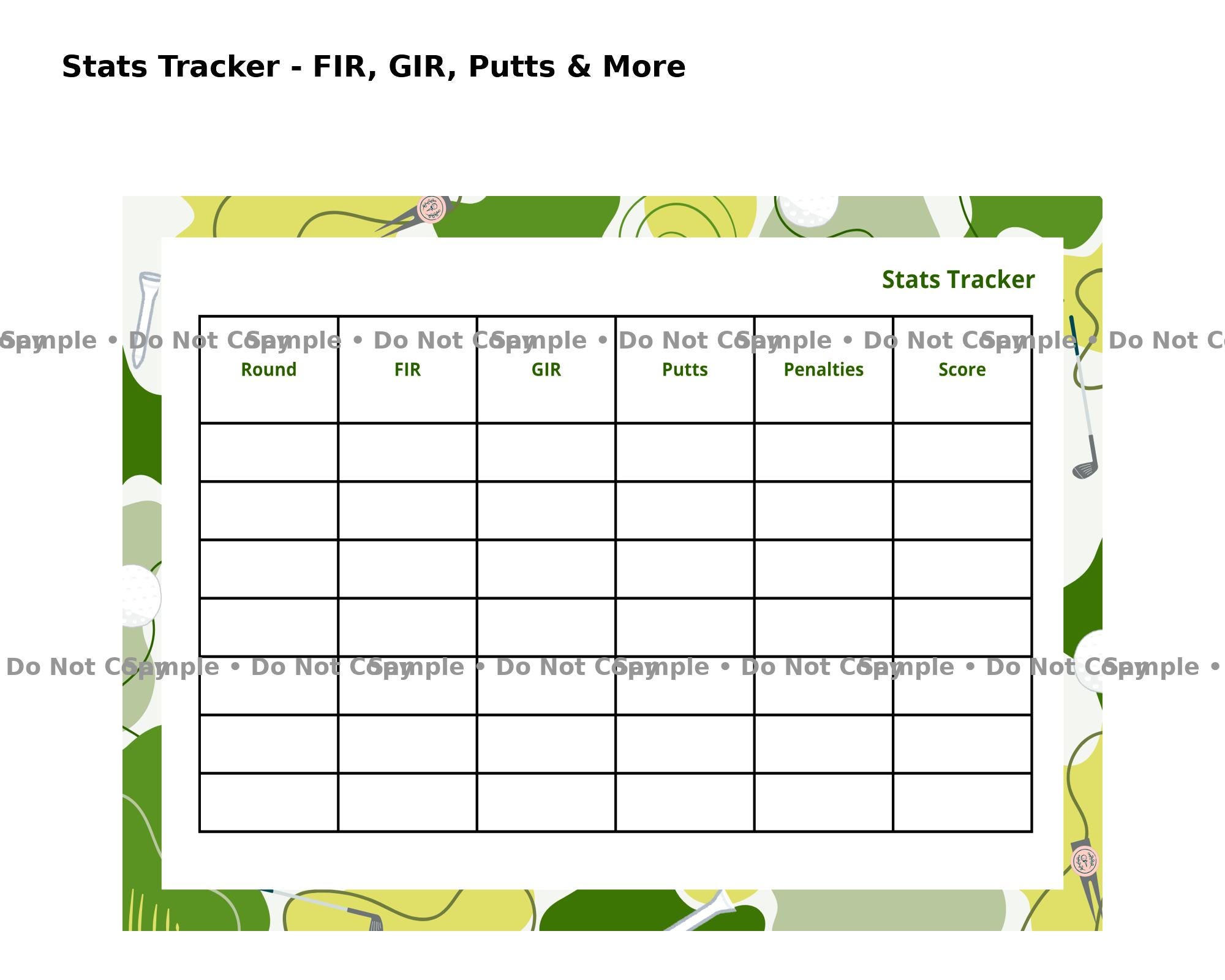 Reusable Scorecard | Printable Golf Score Tracker | 18-hole Scorecard ...