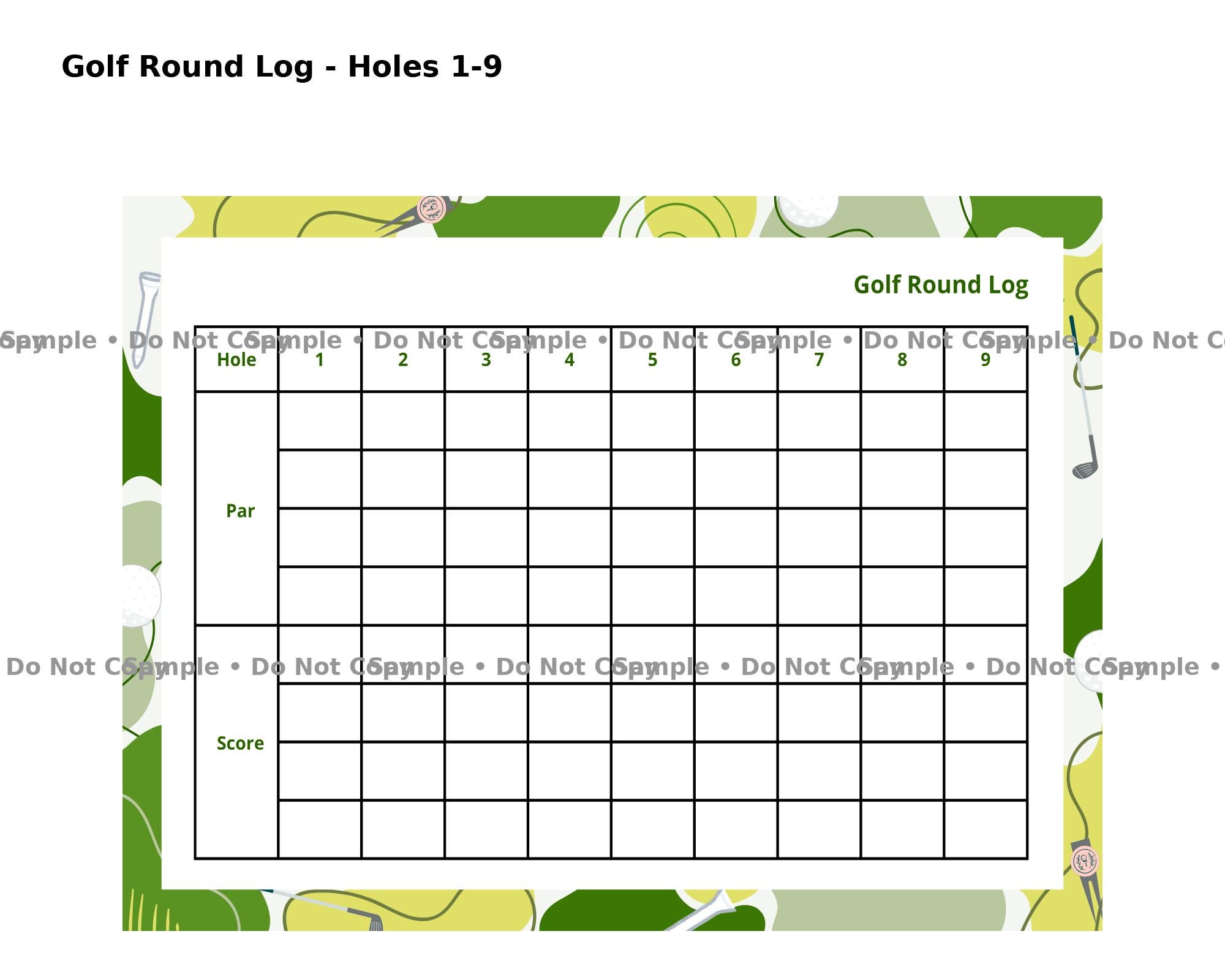 Reusable Scorecard | Printable Golf Score Tracker | 18-hole Scorecard ...