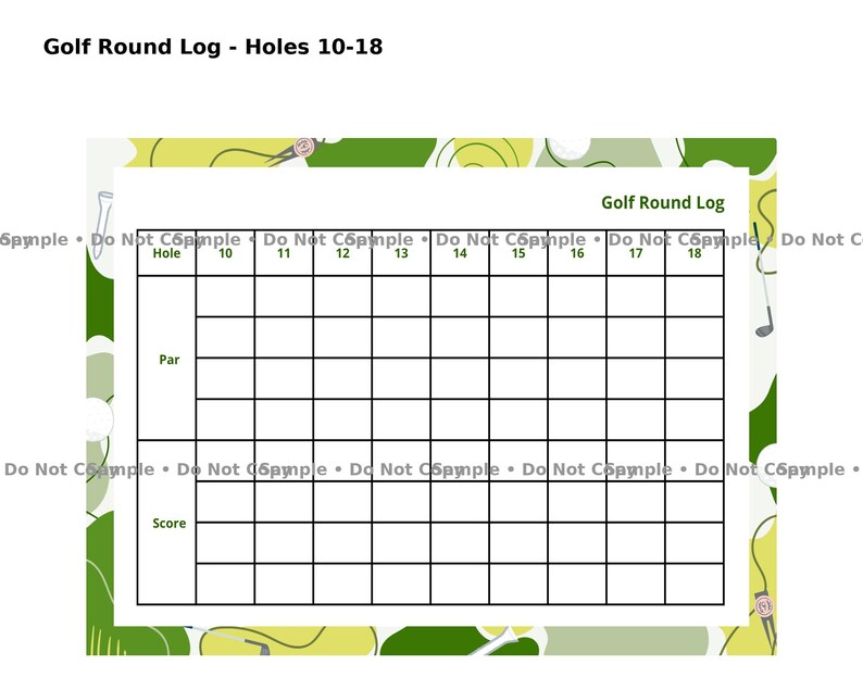 Reusable Scorecard | Printable Golf Score Tracker | 18-hole Scorecard ...