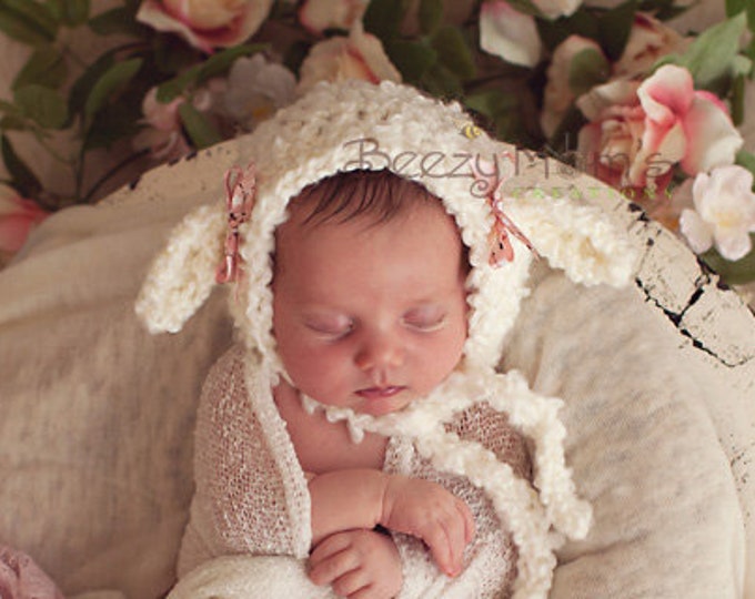 Newborn Lamb Bonnet Baby Lamb Hat Baby Sheep Hat Baby - Etsy