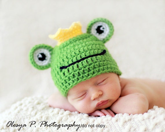 Crochet Newborn Frog Hat Pattern Baby Crochet Kids Knitted Handmade