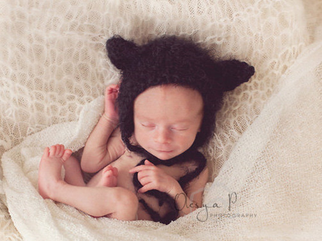 IN STOCK Newborn Kitty Bonnet Baby Kitten Hat Newborn Cat - Etsy