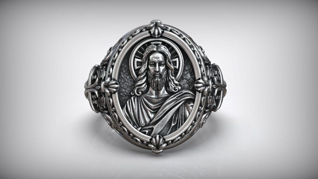 Jesus Ring, Messiah Statement Ring, Christian Ring, Silver Religious ...
