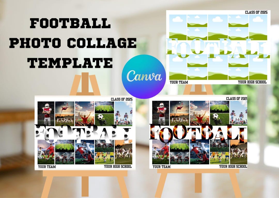 Editable Football Photo Collage Template | Game Day Memories - Etsy Canada