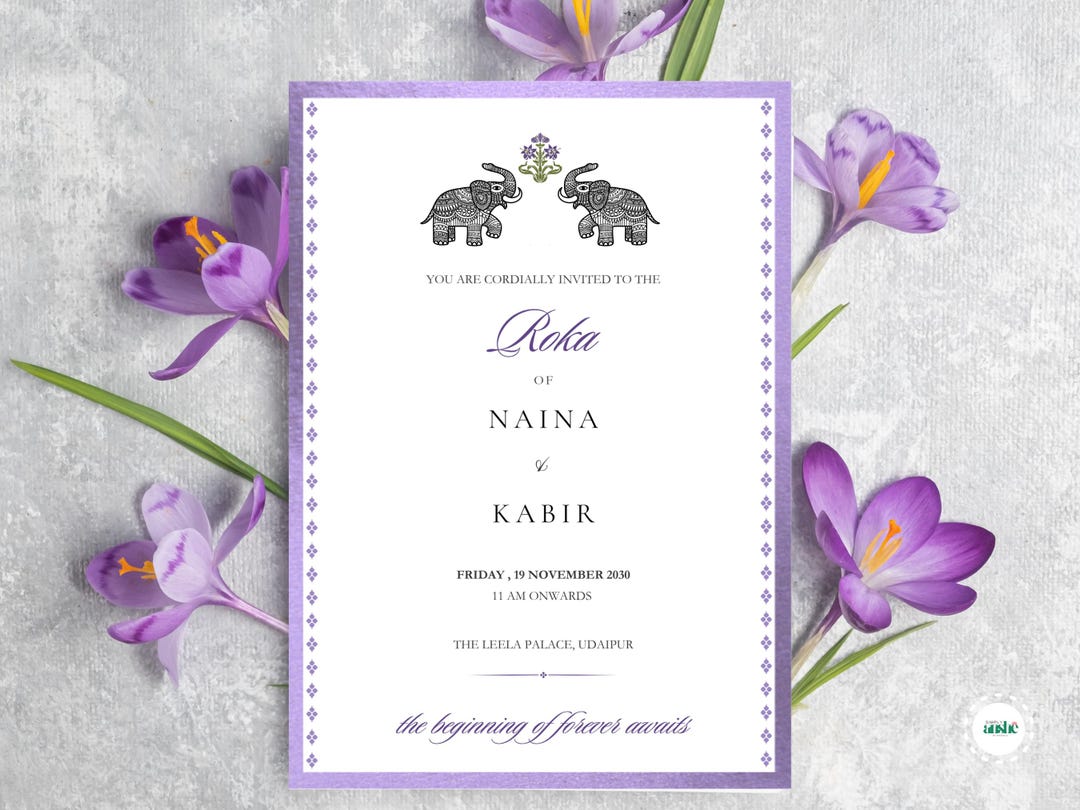 Elegant Indian Wedding Roka Invitation Engagement Ceremony Invite ...