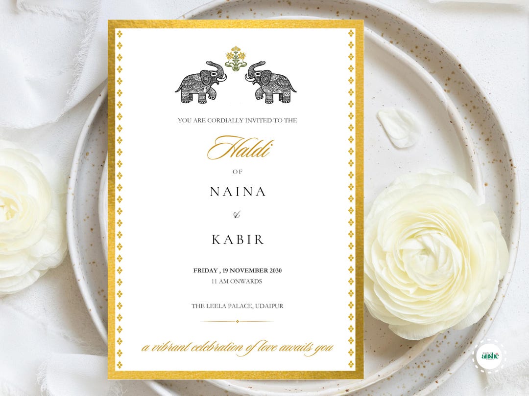 Haldi Ceremony Invitation for Bride and Groom Template Indian Wedding ...