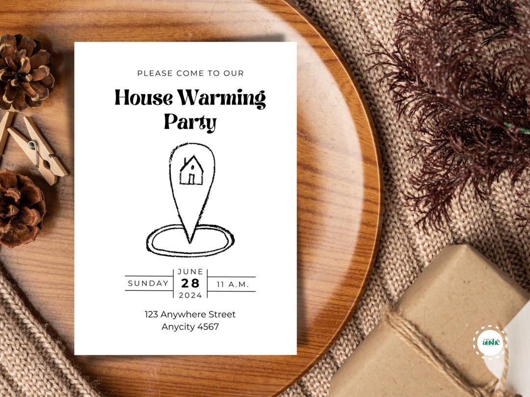 Editable Housewarming Invitation,modern New Home Party Invite Template ...