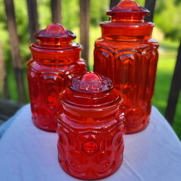 Ruby Red Canisters - Etsy