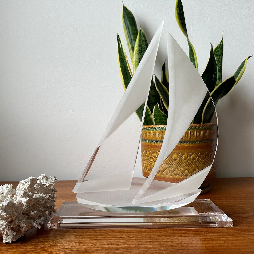 Reggie Larson Sail Boat. Lucite Sailboat. Acrylic Lucite Sailboat ...