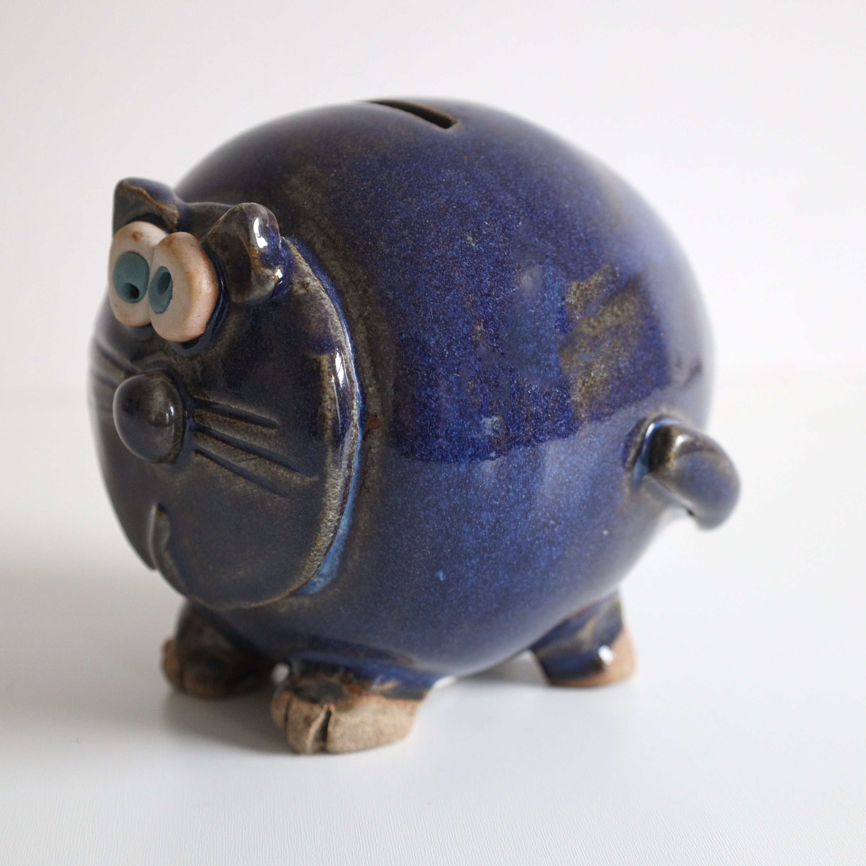 The Blue Cat Pottery Ceramic Cat Piggy Bank - Etsy