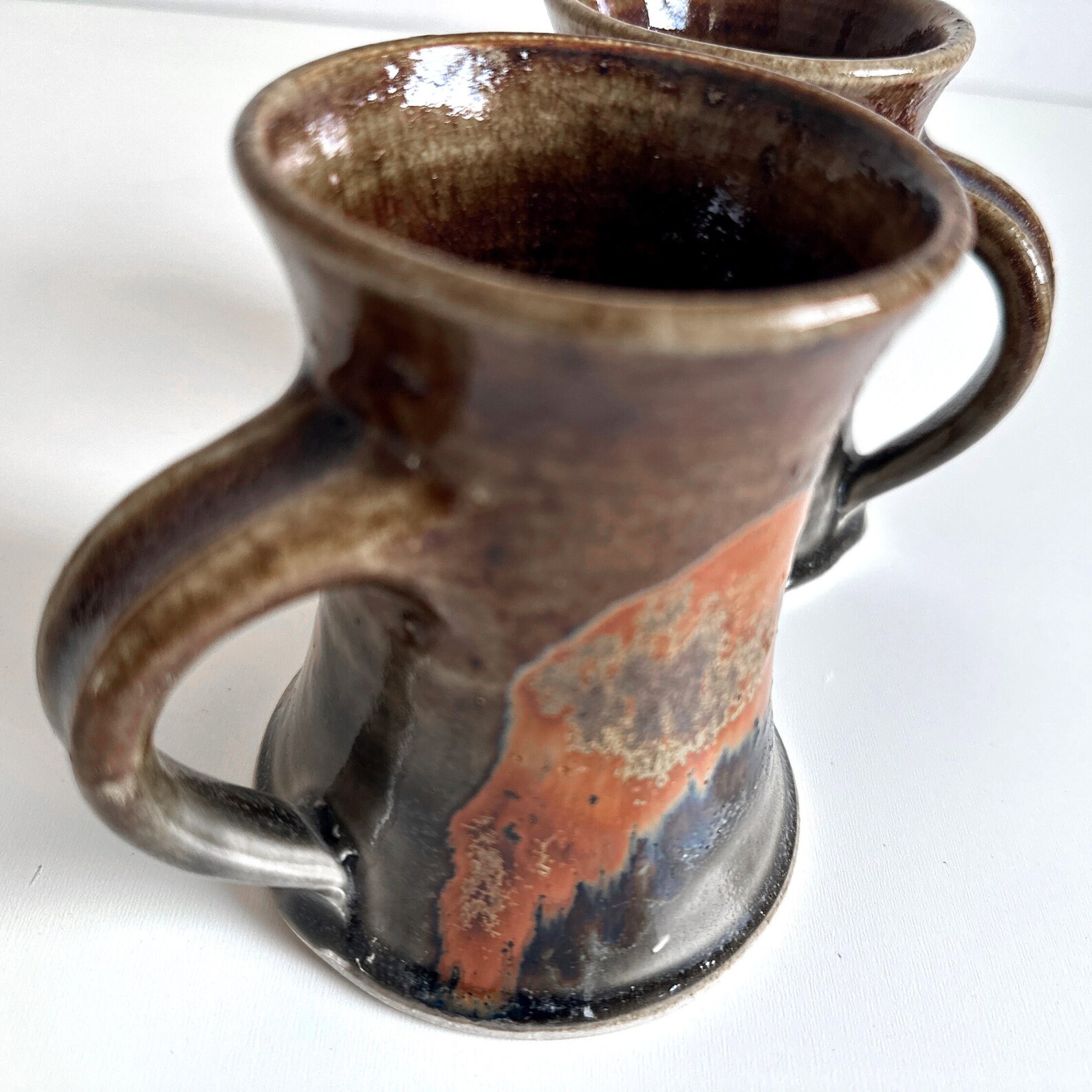 Pottery Glazed Mugs, 1970’s Ceramic Glazed Coffee/tea Mugs, Handmade ...