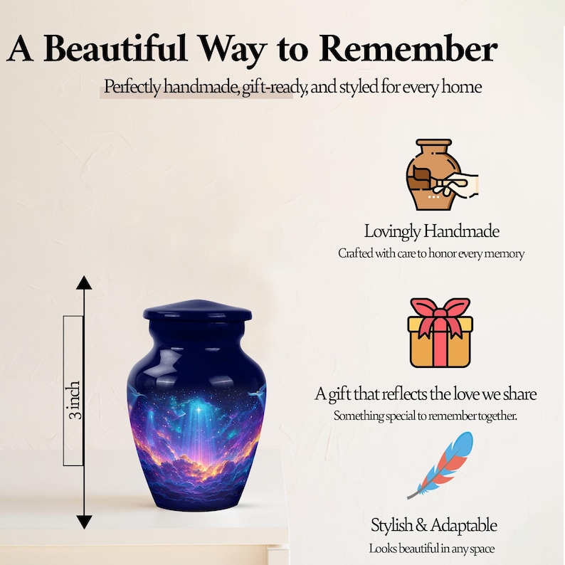 Galaxy Cremation Urn for Ashes – Celestial Memorial Keepsake - Etsy
