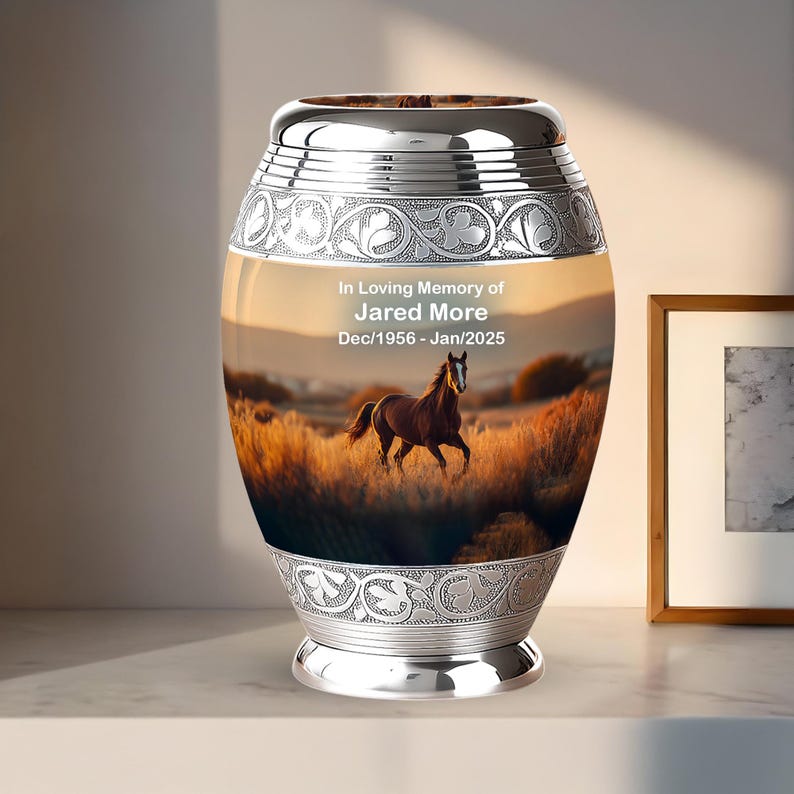 Personalized Horse Cremation Urn – Wild Horse Memorial Keepsake - Etsy