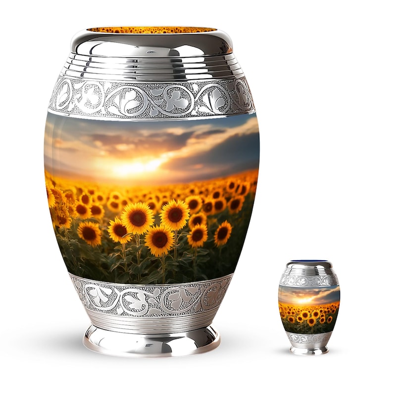 Sunflower Teardrop Urn – Personalized Memorial Keepsake, Sympathy Gift ...