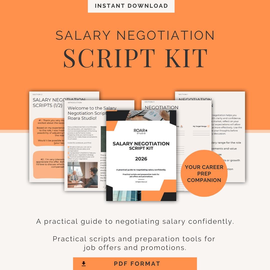 Salary Negotiation Script Kit | Career Prep Companion (PDF Format ...