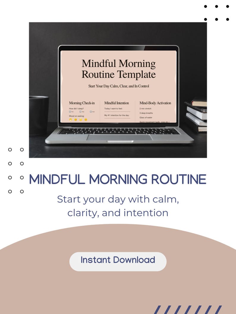 Mindful Morning Routine Template (PDF+PNG) - Etsy