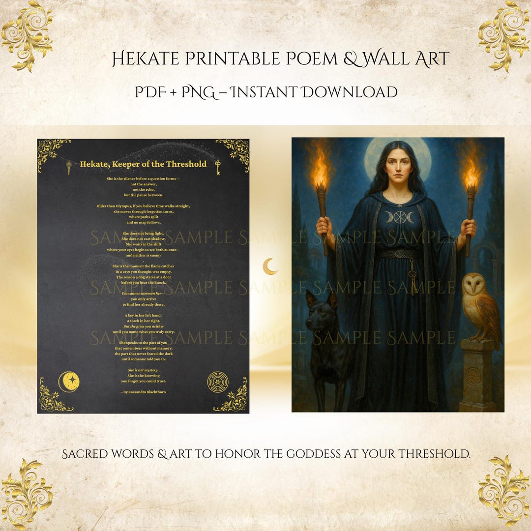 Hekate Printable Wall Art & Poem – Dark Goddess Altar Decor – 8.5x11 ...